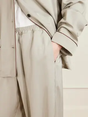 THE ROW Duvain Silk Straight-leg Pants