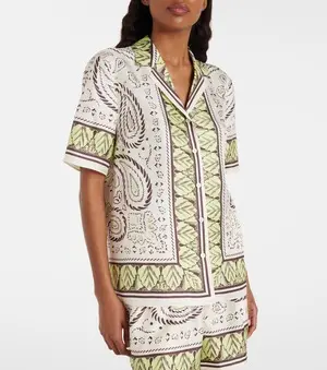 Tory Burch Printed Silk Bowling Shirt - Multicoloured