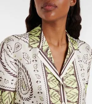 Tory Burch Printed Silk Bowling Shirt - Multicoloured