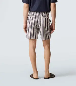 Orlebar Brown Alex Striped Cotton Shorts - Blue