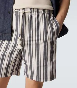 Orlebar Brown Alex Striped Cotton Shorts - Blue
