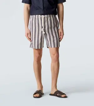 Orlebar Brown Alex Striped Cotton Shorts - Blue
