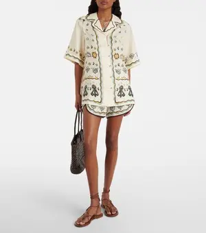 ALEMAIS Printed Linen Shorts