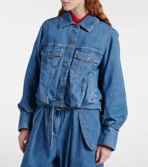 Loewe Gathered Denim Jacket - Blue
