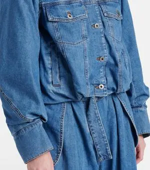 Loewe Gathered Denim Jacket - Blue