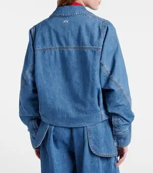 Loewe Gathered Denim Jacket - Blue