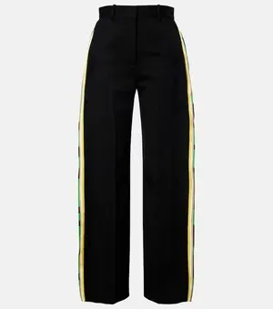 Loewe Wide-leg Wool Pants - Black