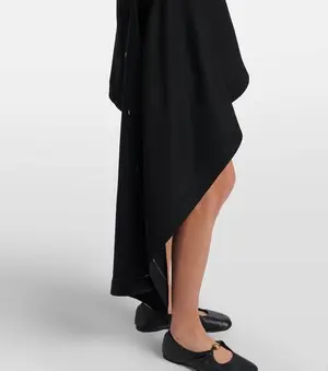 Loewe Draped Wool Mini Skirt - Black