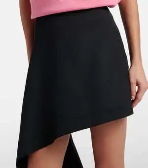 Loewe Draped Wool Mini Skirt - Black