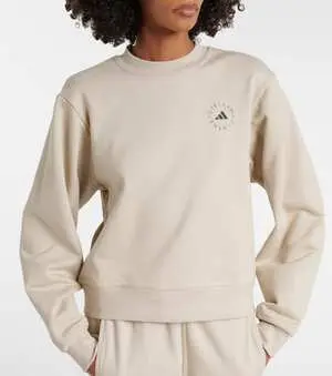 Adidas By Stella McCartney Logo Cotton Sweatshirt - Beige