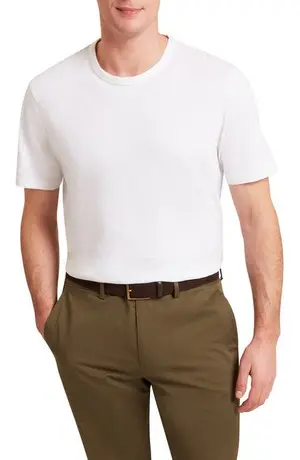 Ted Baker London Bartol Cotton & Linen T-shirt White
