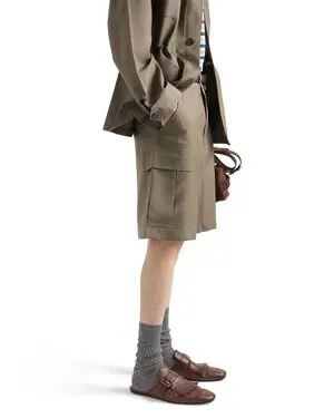 Prada Mohair And Wool Bermuda - Green