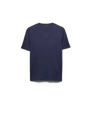 Prada Cahmere And Ilk T-hirt - Blue