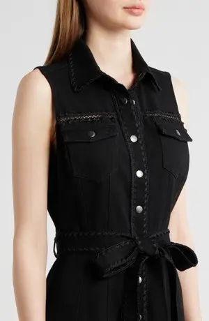 EN SAISON Brixton Tie Waist Midi Shirt Dress