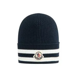 Moncler Ribbed Beanie - Blue