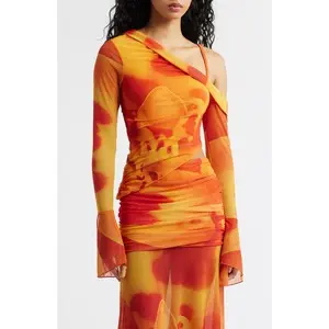 FENERS Susurro Print Off-the-shoulder Top - Peach