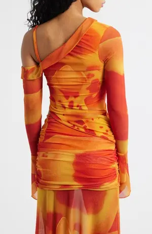 FENERS Susurro Print Off-the-shoulder Top - Peach
