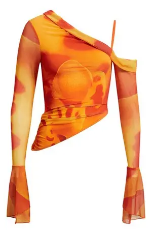 FENERS Susurro Print Off-the-shoulder Top - Peach