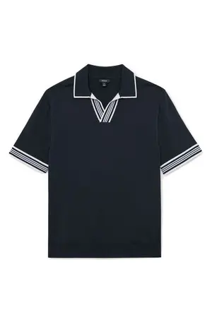 REISS Poole Tipped Polo - Navy