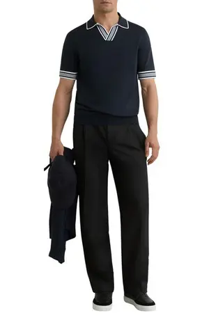 REISS Poole Tipped Polo - Navy