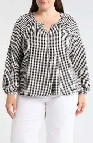 Sanctuary Gingham Button-up Shirt - Black