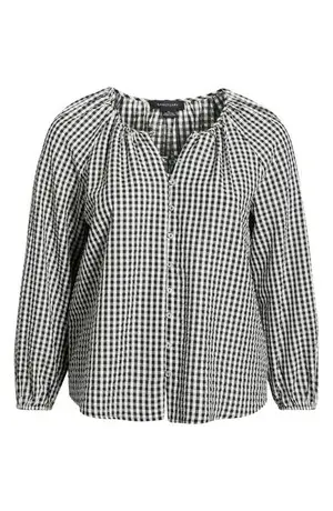Sanctuary Gingham Button-up Shirt - Black