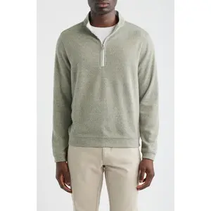 Scott Barber Marled Quarter Zip Pullover - Agave