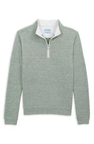 Scott Barber Marled Quarter Zip Pullover - Agave