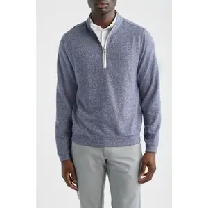 Scott Barber Marled Quarter Zip Pullover Indigo