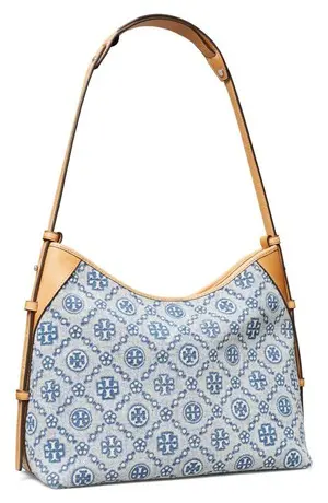 Tory Burch T Monogram Denim Messenger Bag