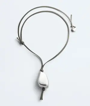 Bottega Veneta Prisma Pendant Necklace - Silver/basalt