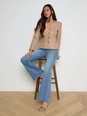 L'Agence Mariella Leather Jacket - Cappuccino