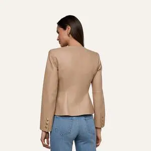 L'AGENCE Mariella Leather Jacket - Cappuccino