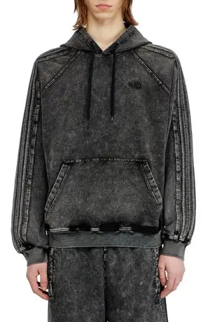 DIESEL® S-altbox-hood Cotton Fleece Hoodie - Black/denim