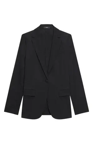 Theory Linen-blend Blazer - Black