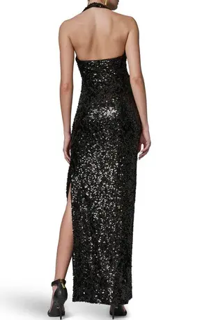 Donna Karan New York Sequin Halter Gown