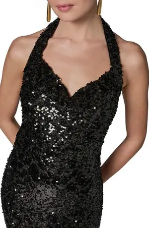 Donna Karan New York Sequin Halter Gown