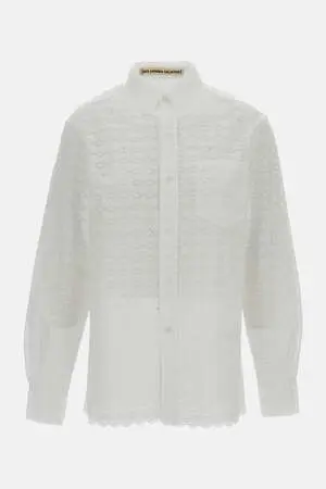 META CAMPANIA COLLECTIVE Pablo Embroidered Cotton Shirt - Bianco