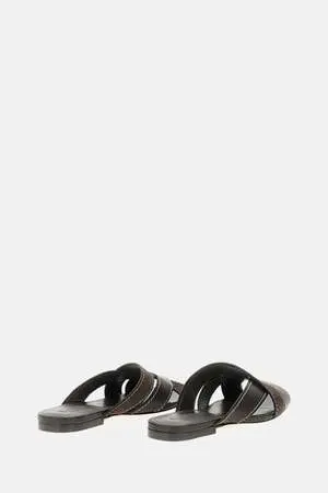 TOD'S Smooth And Suede Leather Sandals - Brown