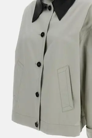 DURAZZI MILANO Relaxed Fit Jacket With Leather Collar - Grey
