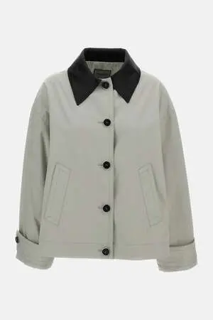 DURAZZI MILANO Relaxed Fit Jacket With Leather Collar - Grey