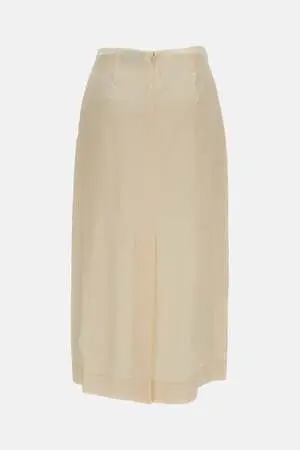 Simone Rocha Pencil Skirt With Poppy Print - Beige