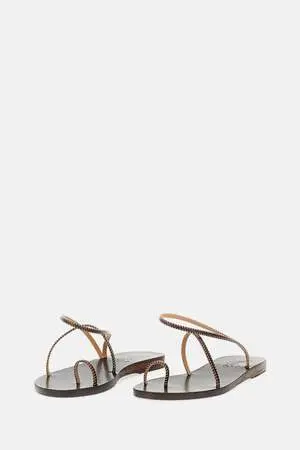 ANCIENT GREEK SANDALS Eleftheria Stitch Sandals - Brown