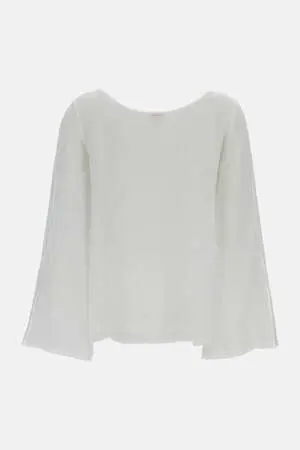 BIFFI V-neck Linen Top