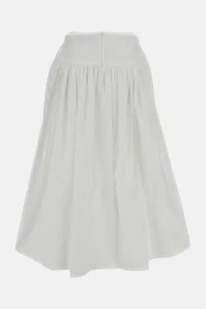 Simone Rocha Peplum Cotton Skirt - White
