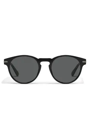 Quay 52mm Polarized Round Sunglasses - Black/smoke Polarized