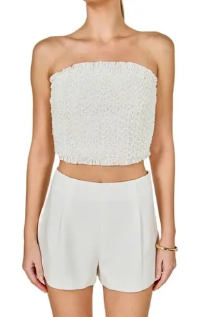 Endless Rose Smocked Tube Top - White