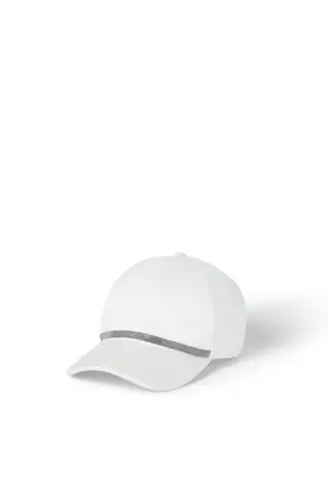 Brunello Cucinelli Baseball Cap With Monili - White