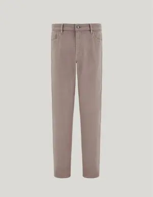 Canali Regular Fit Five Pocket Cotton Pants - Brown