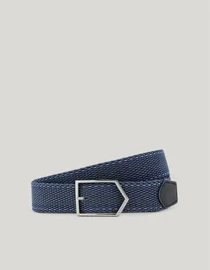 Canali Elastic-weave Belt With Metal Arrow Buckle - Light Blue